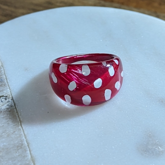 Source Unknown | Jewelry | Acrylic Polka Dot Ring | Poshmark